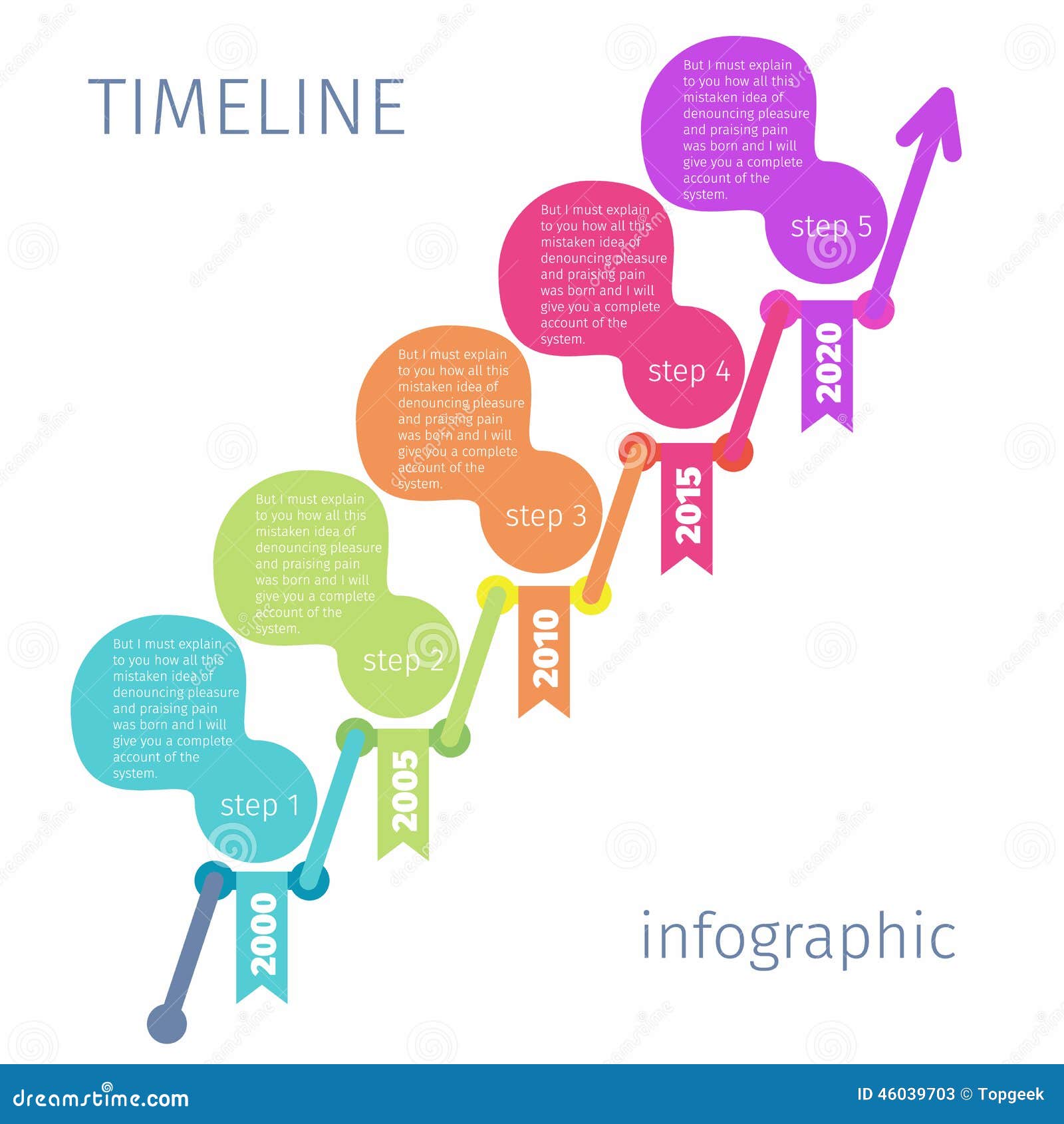Timeline Infographic with Diagram and Text Stock Vector - Illustration ...