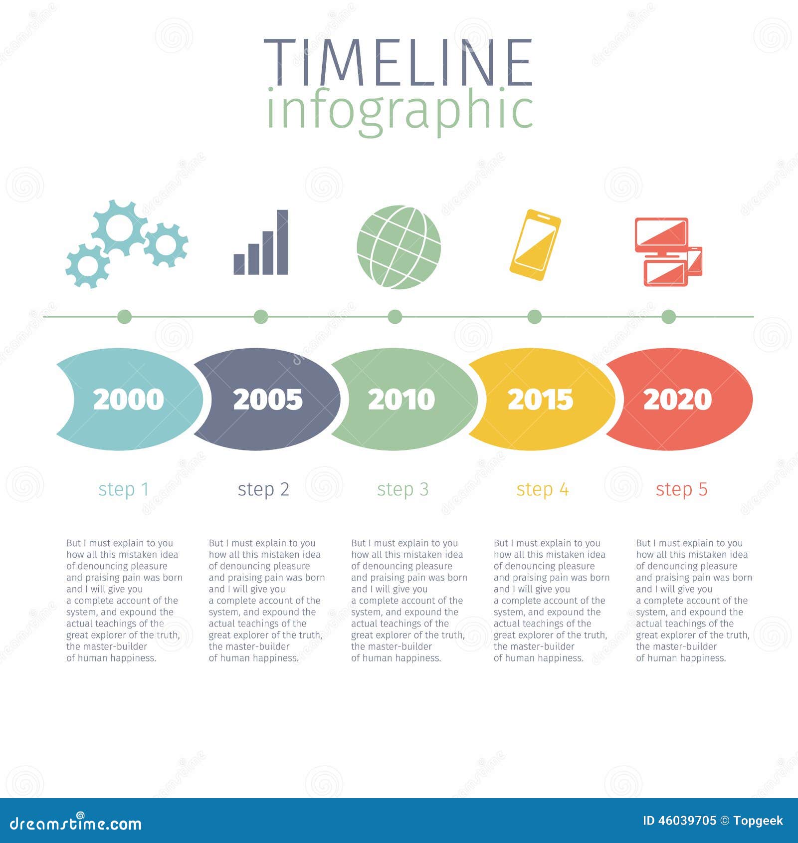 Timeline Infographic with Diagram and Text Stock Vector - Illustration ...