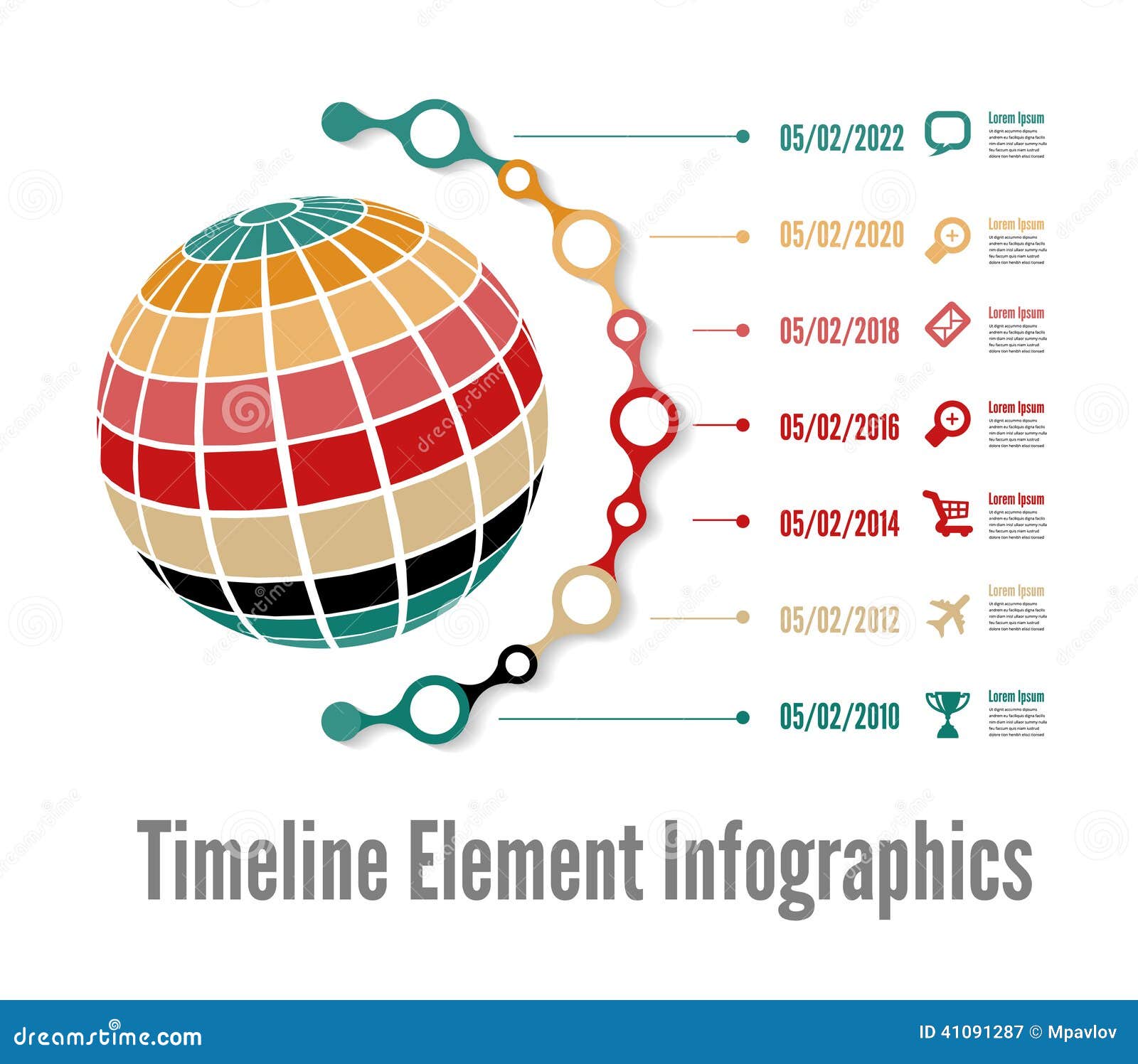 Timeline infographic stock vector. Illustration of background - 41091287