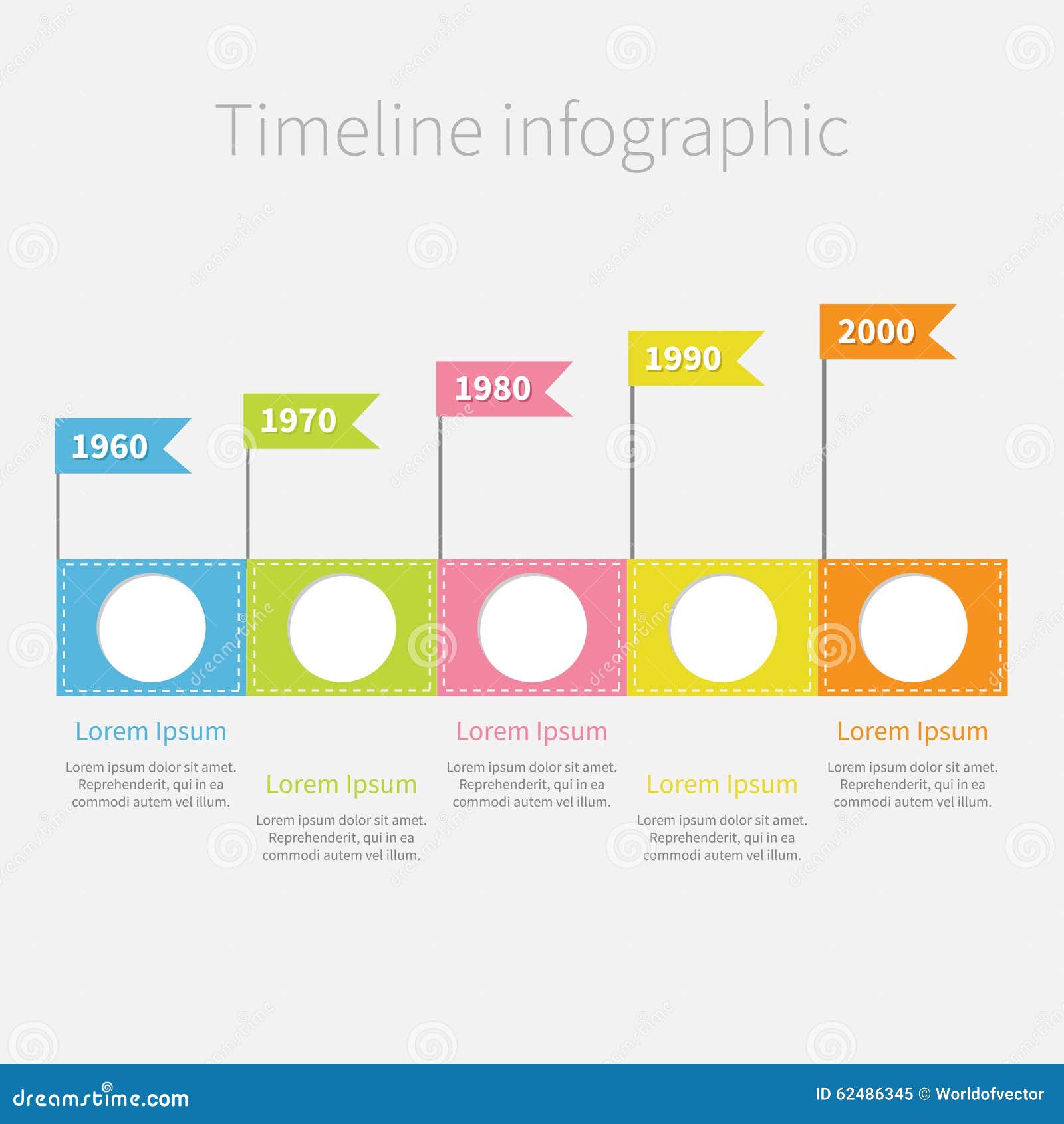 Timeline Infographic with Empty Circles, Flags and Text. Template. Flat ... Timeline Infographic with Empty Circles, Flags and Text. Template. Flat ...