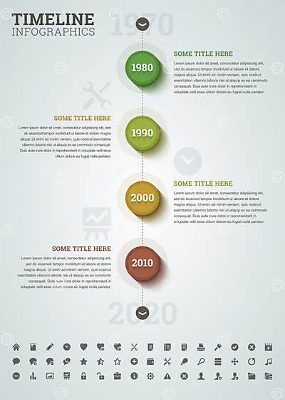Timeline Infographic with Icons. Stock Vector - Illustration of ...