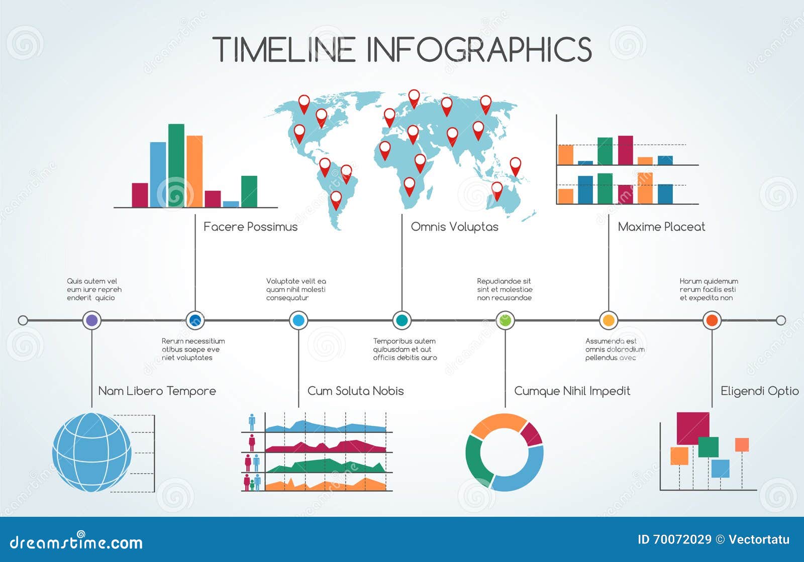 Line Charts. Modern Infographic Set Diagrams Curves Development Graphs ...