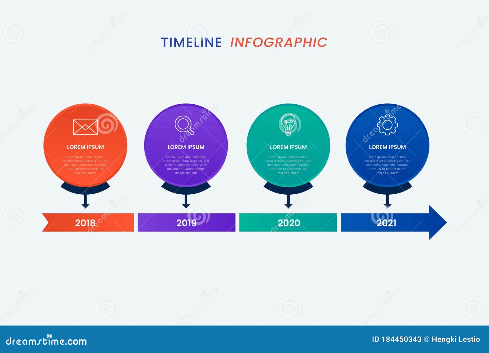 Timeline Infographic 4 Point Step for Business Stock Vector ...