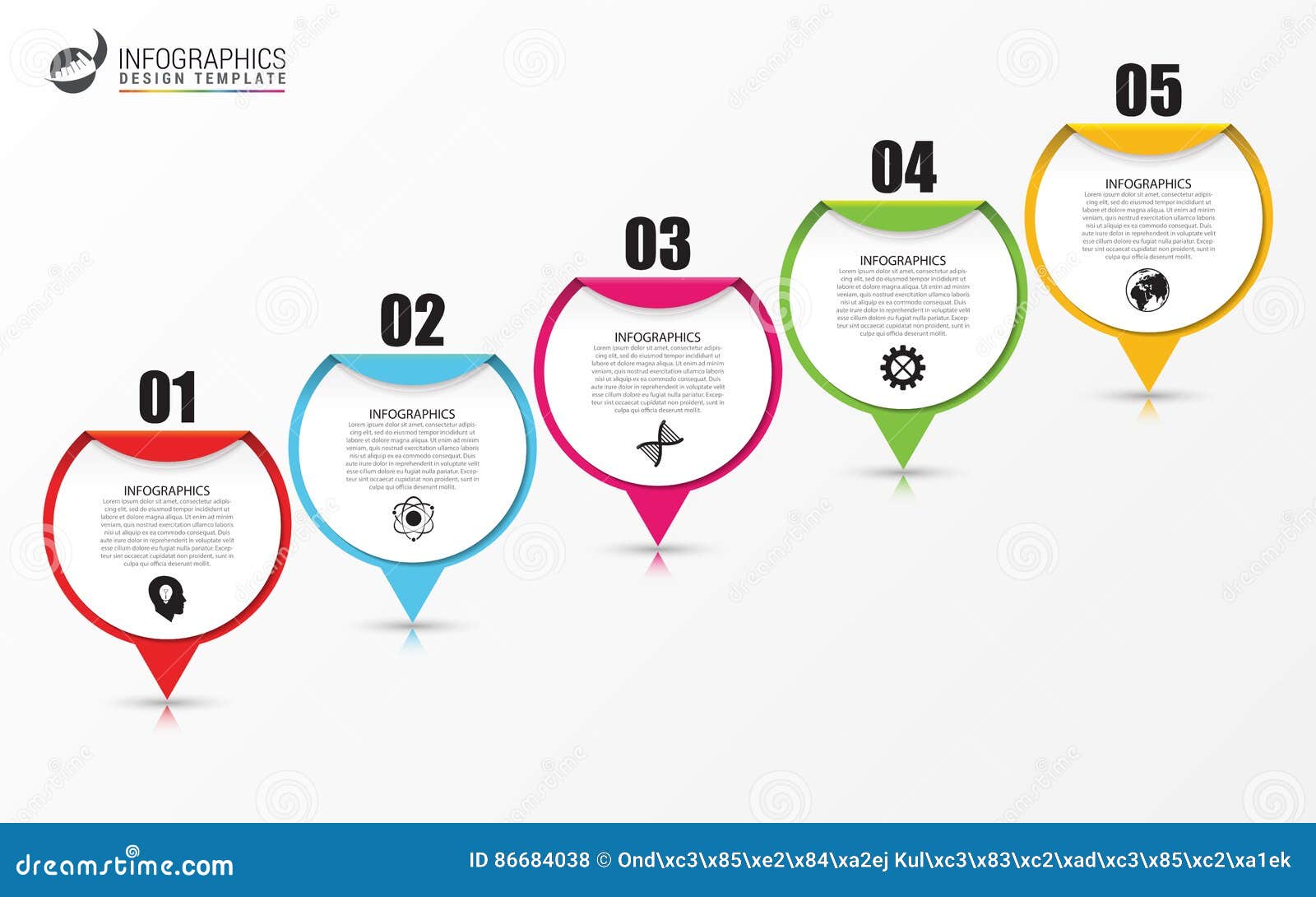 Timeline Infographic with Pointers. Business Concept Stock Vector ...