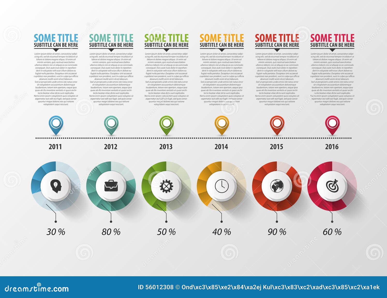 Timeline Infographic with Pointers and Text. Vector Stock Vector ...