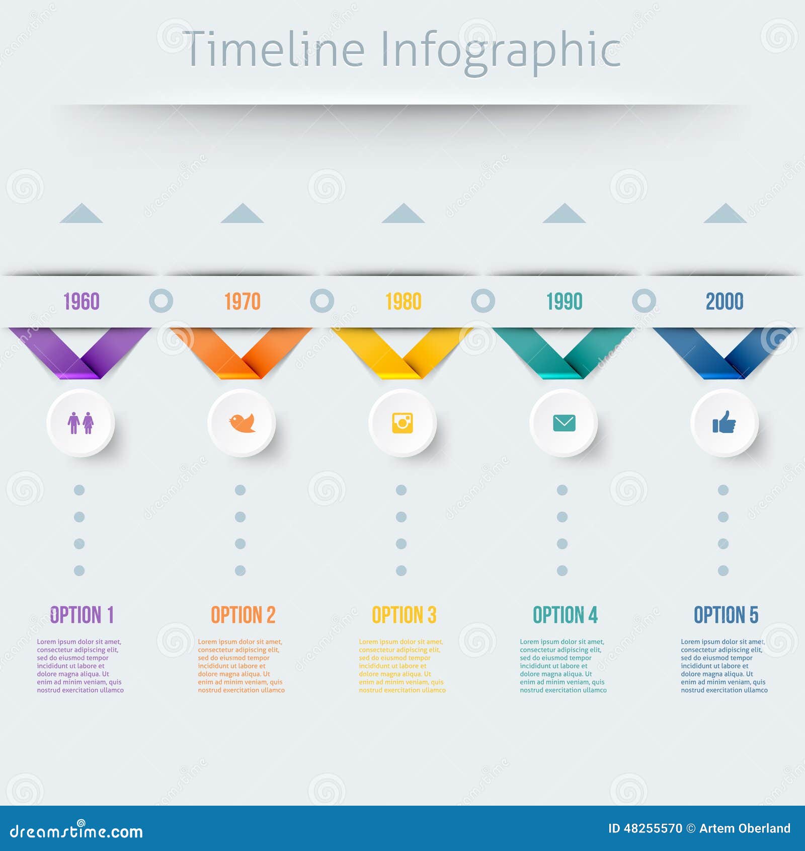 Timeline Infographic in Retro Style Stock Illustration - Illustration ...