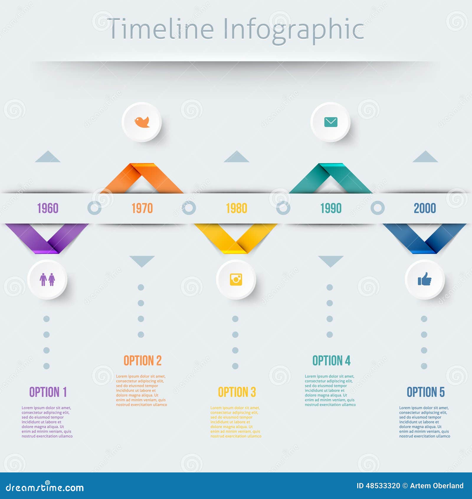 Timeline Infographic in Retro Style Stock Vector - Illustration of ...