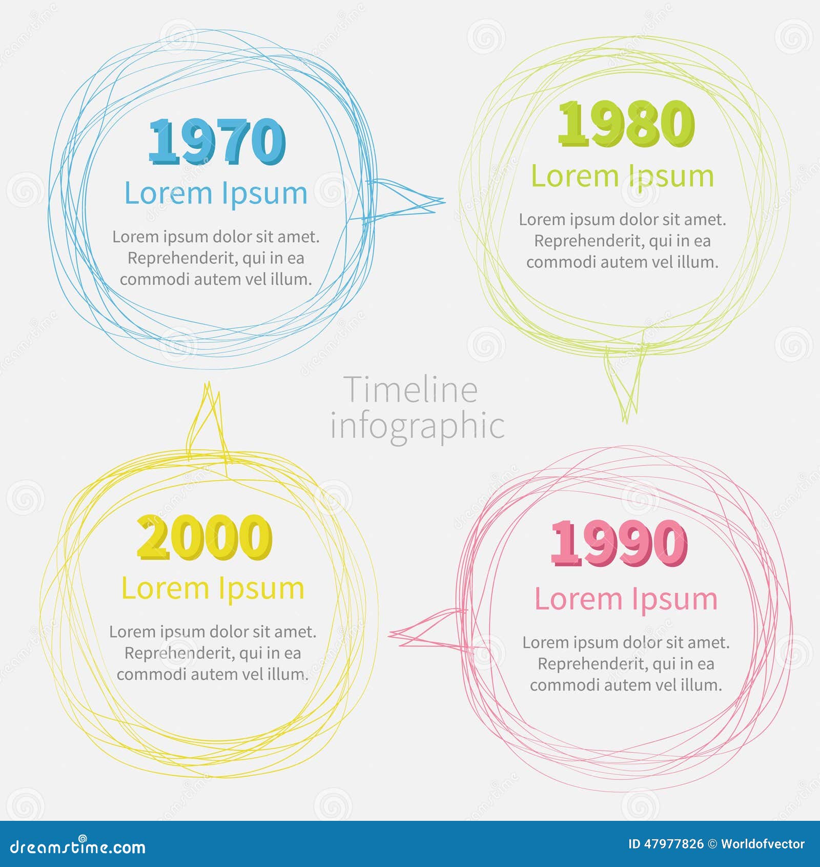 Timeline, Bubble Tmplate, Step By Step Chart. Vector Illustration ...