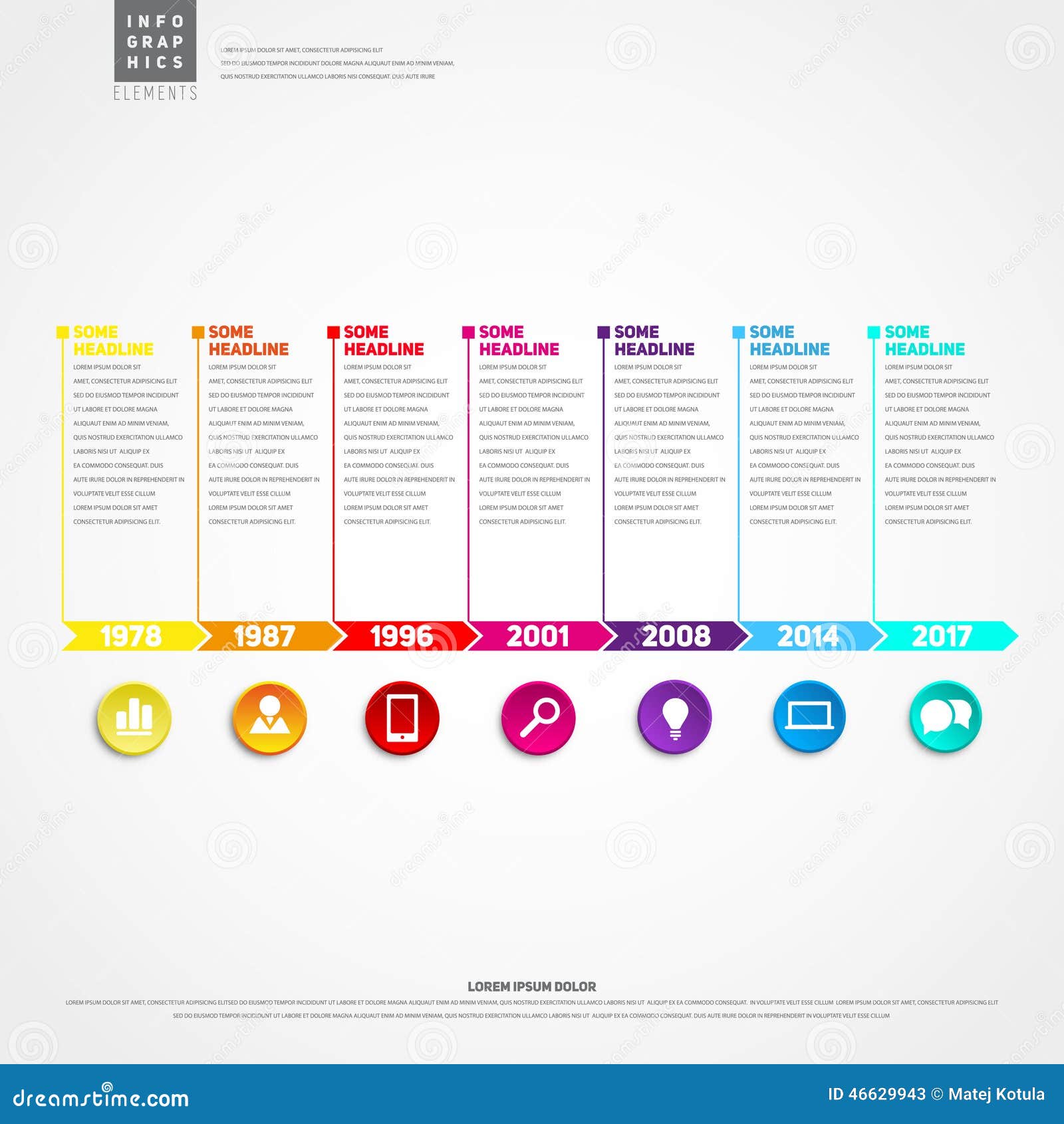 Timeline Infographic. with Set of Icons Vector Design Template Stock ...