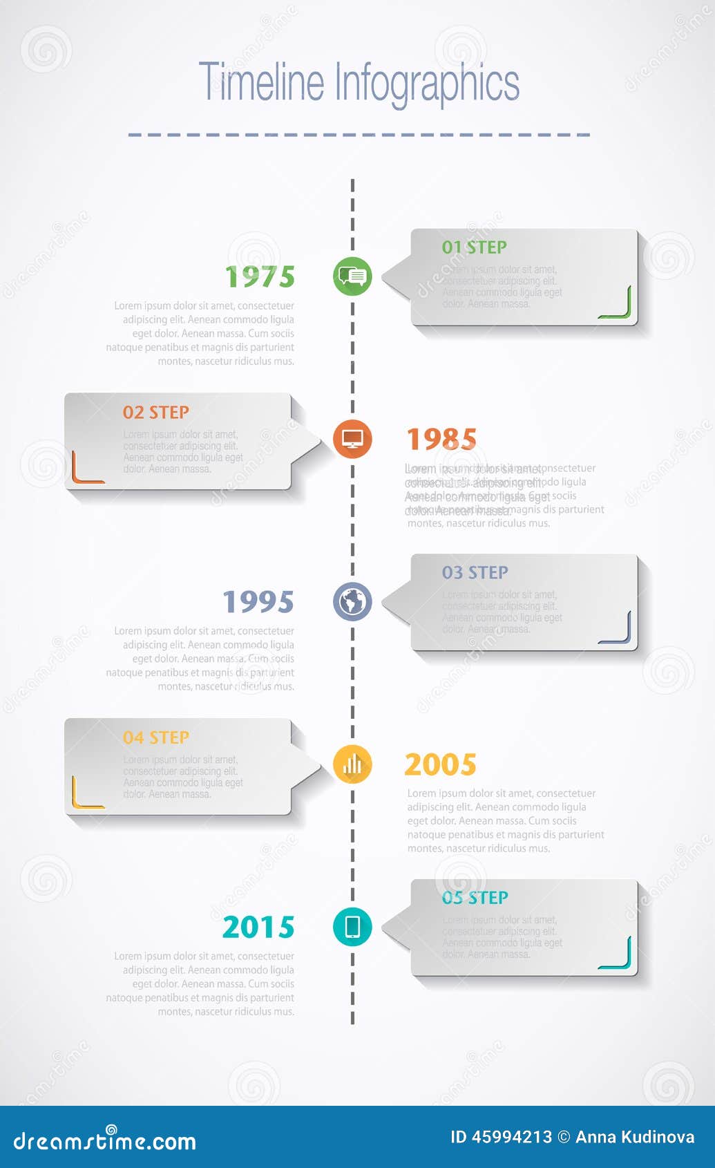 Timeline, Bubble Tmplate, Step By Step Chart. Cartoon Vector ...