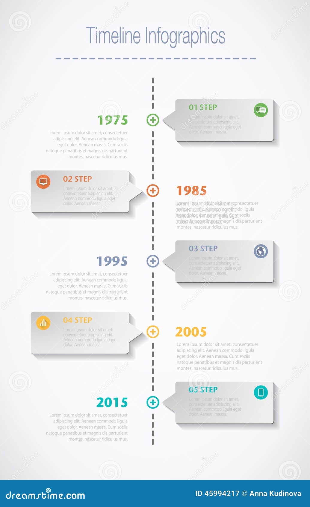 Timeline, Bubble Tmplate, Step By Step Chart. Vector Illustration ...