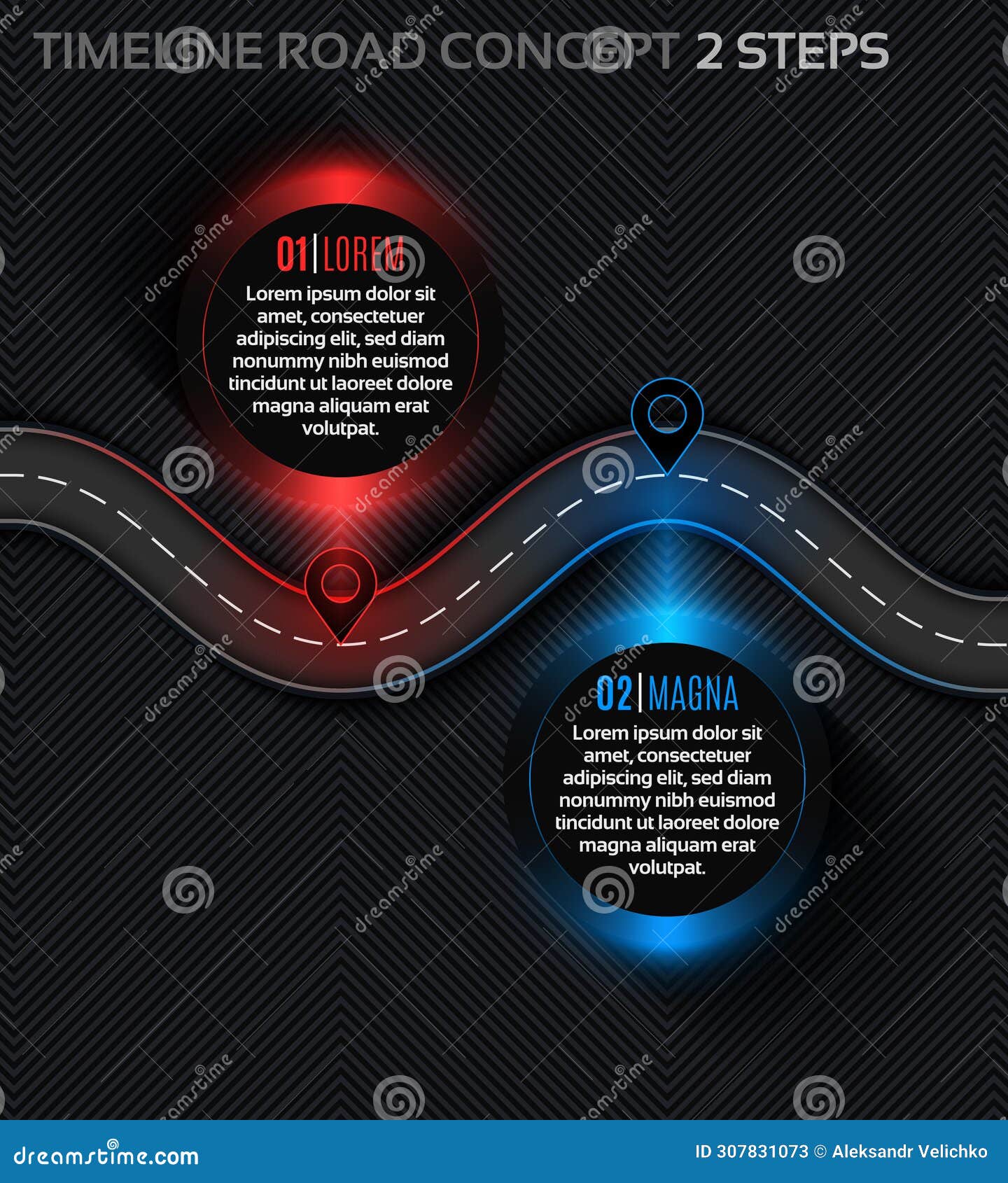 Timeline Infographic 2 Steps Timeline Concept. Winding Road Stock ...