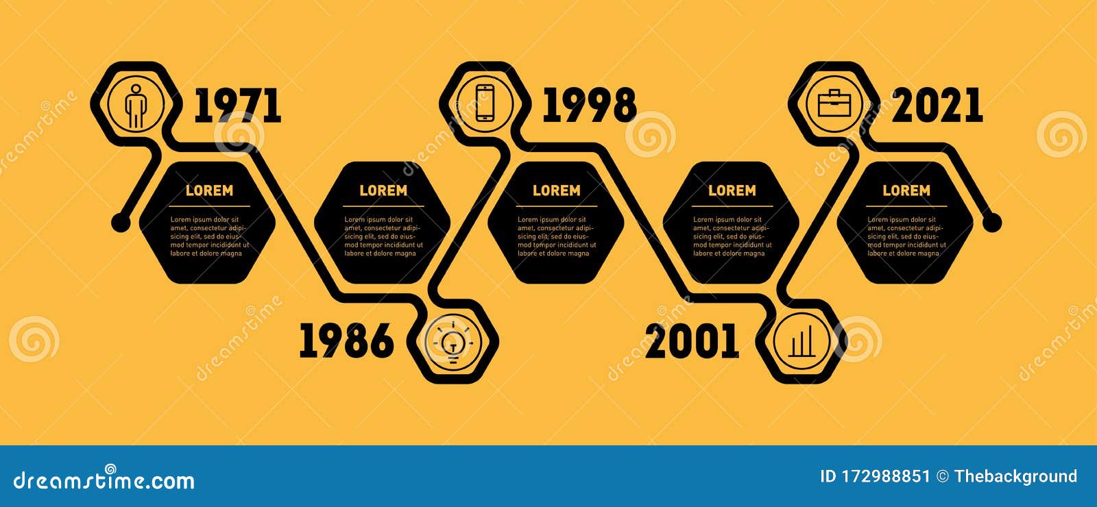 Timeline or Infographic with 5 Steps. Strategy Development of Company ...