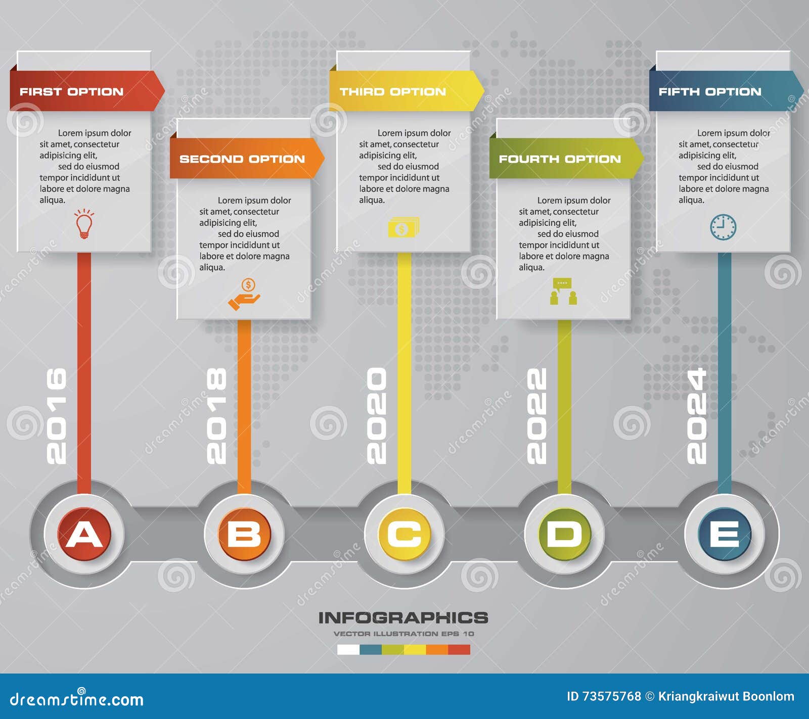 Timeline Infographic 5 Steps Vector Design Template. Can Be Used For ...