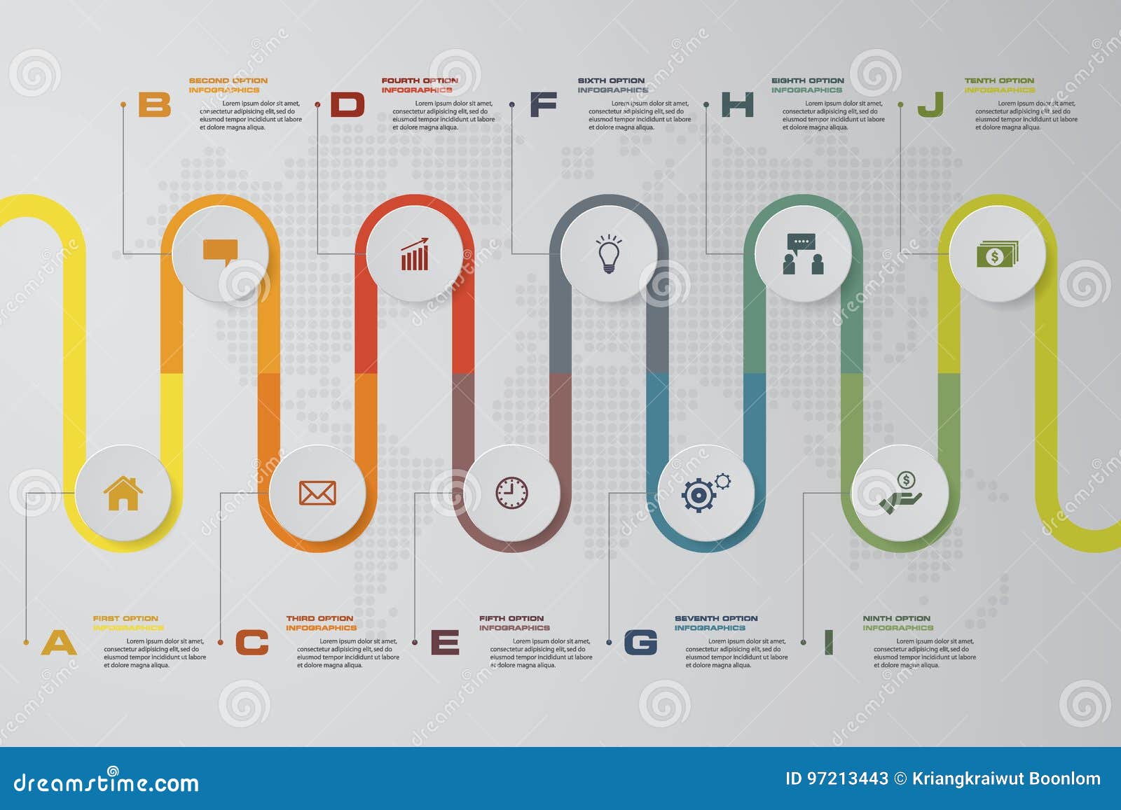 Timeline Infographic 10 Steps Vector Design Template. Can Be Used for ...