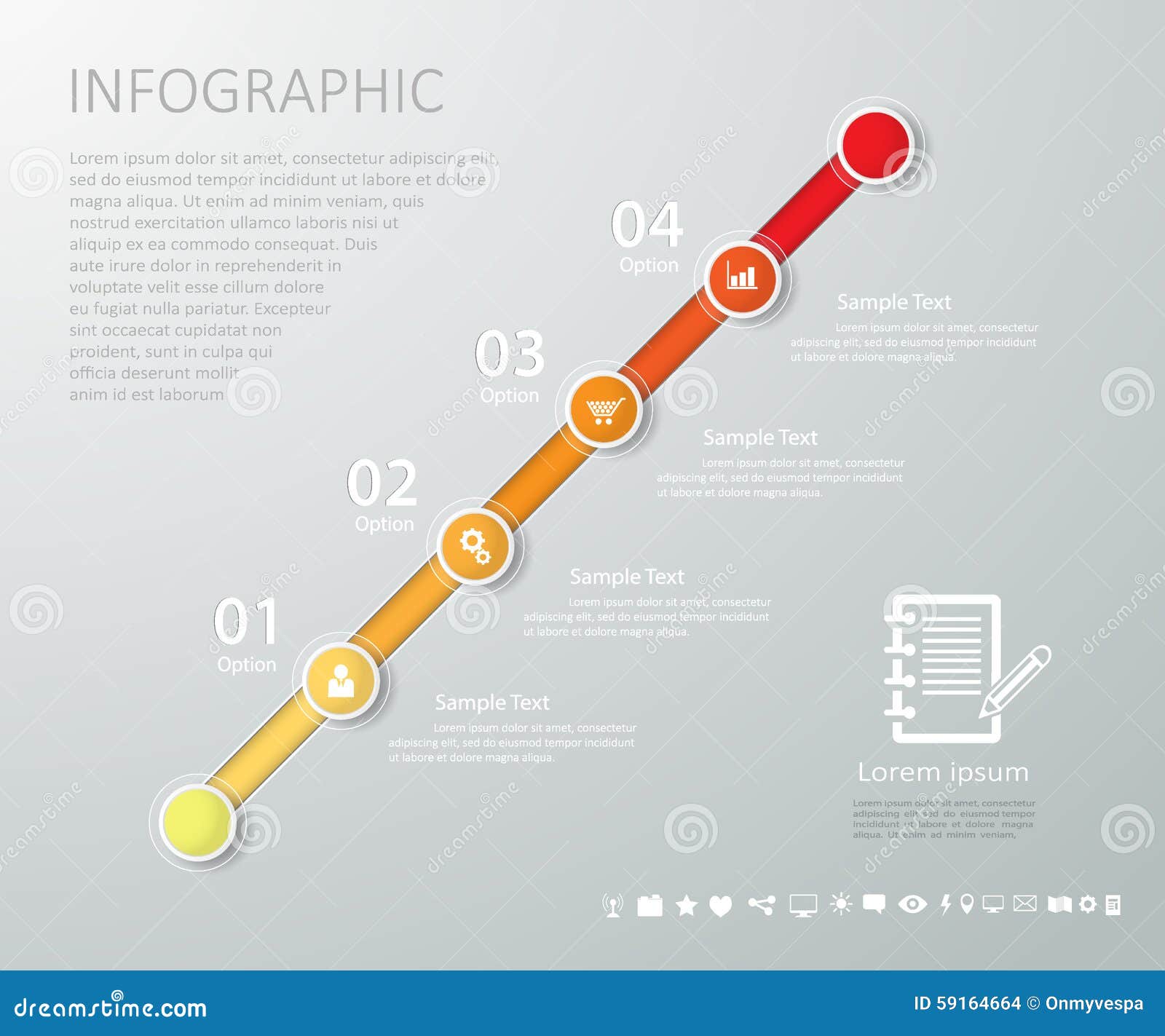 Timeline Infographic Template with Icons Set for Business Design Stock ...