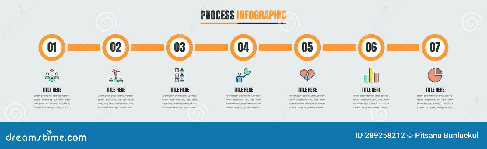 Timeline Infographic Template, Process Layout Stock Illustration ...