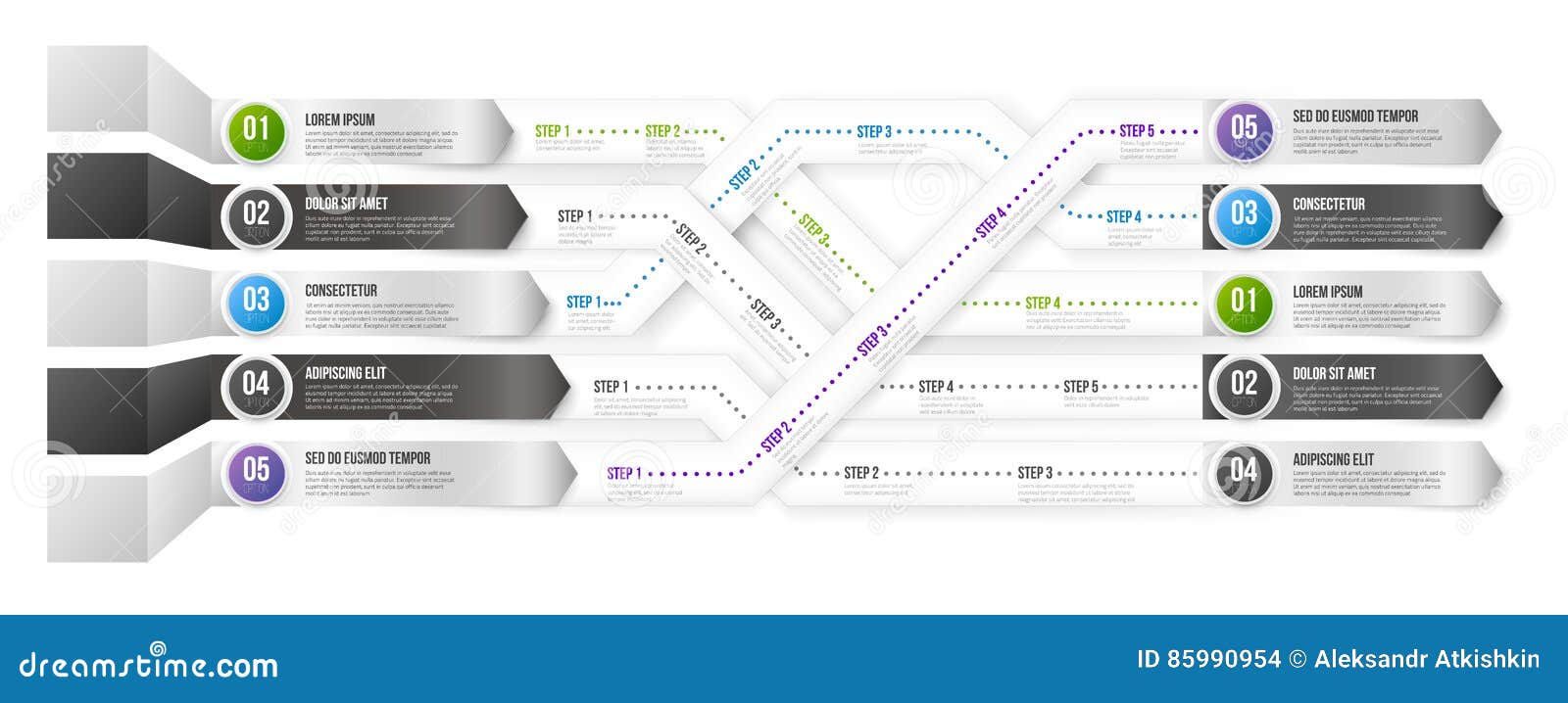 Timeline Infographic Template with Steps Stock Vector - Illustration of ...