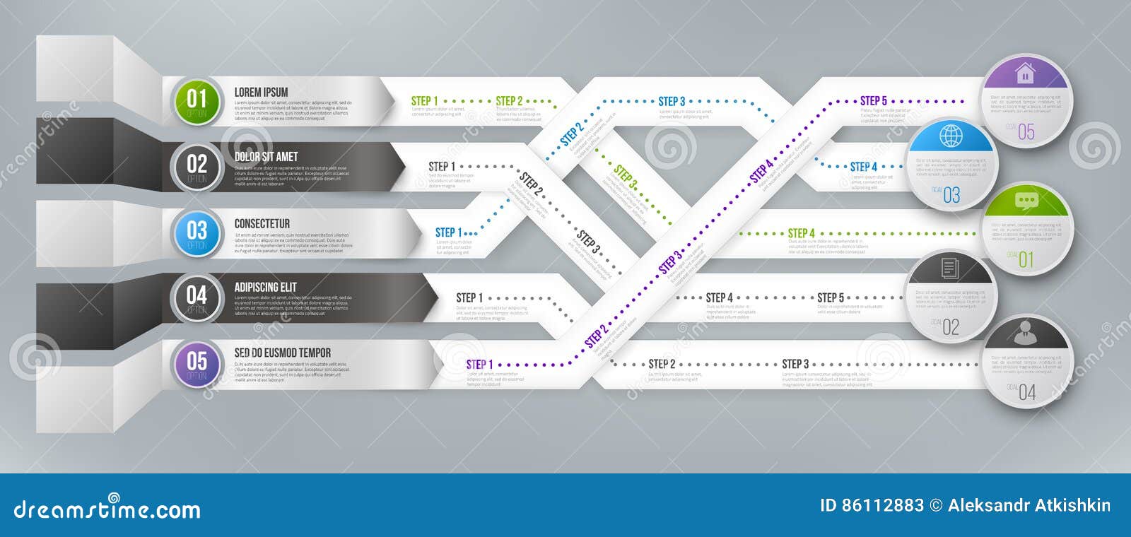 Timeline Infographic Template with Steps Stock Vector - Illustration of ...
