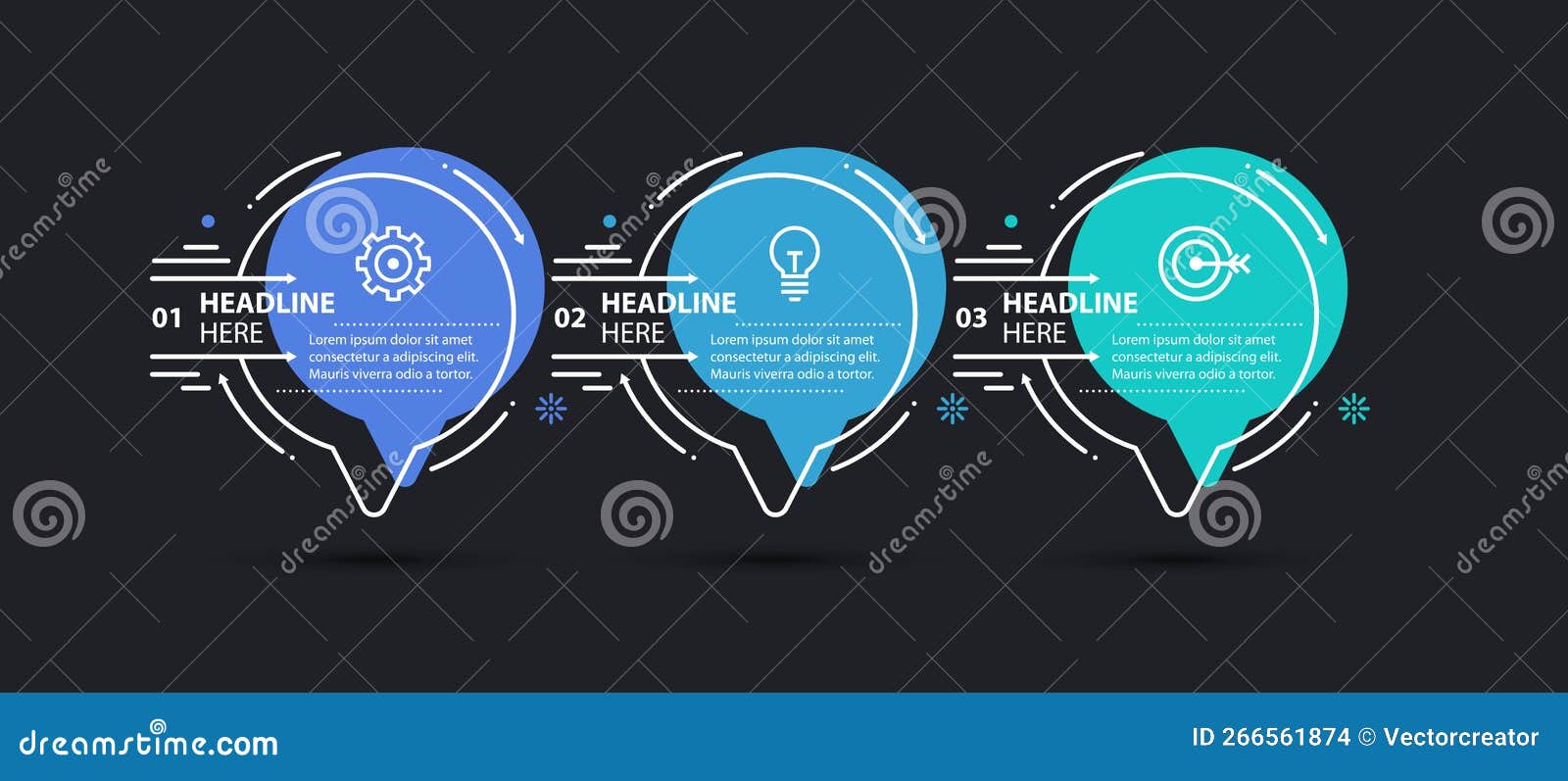 Timeline Infographic Template With 3 Steps. Vector Illustration ...