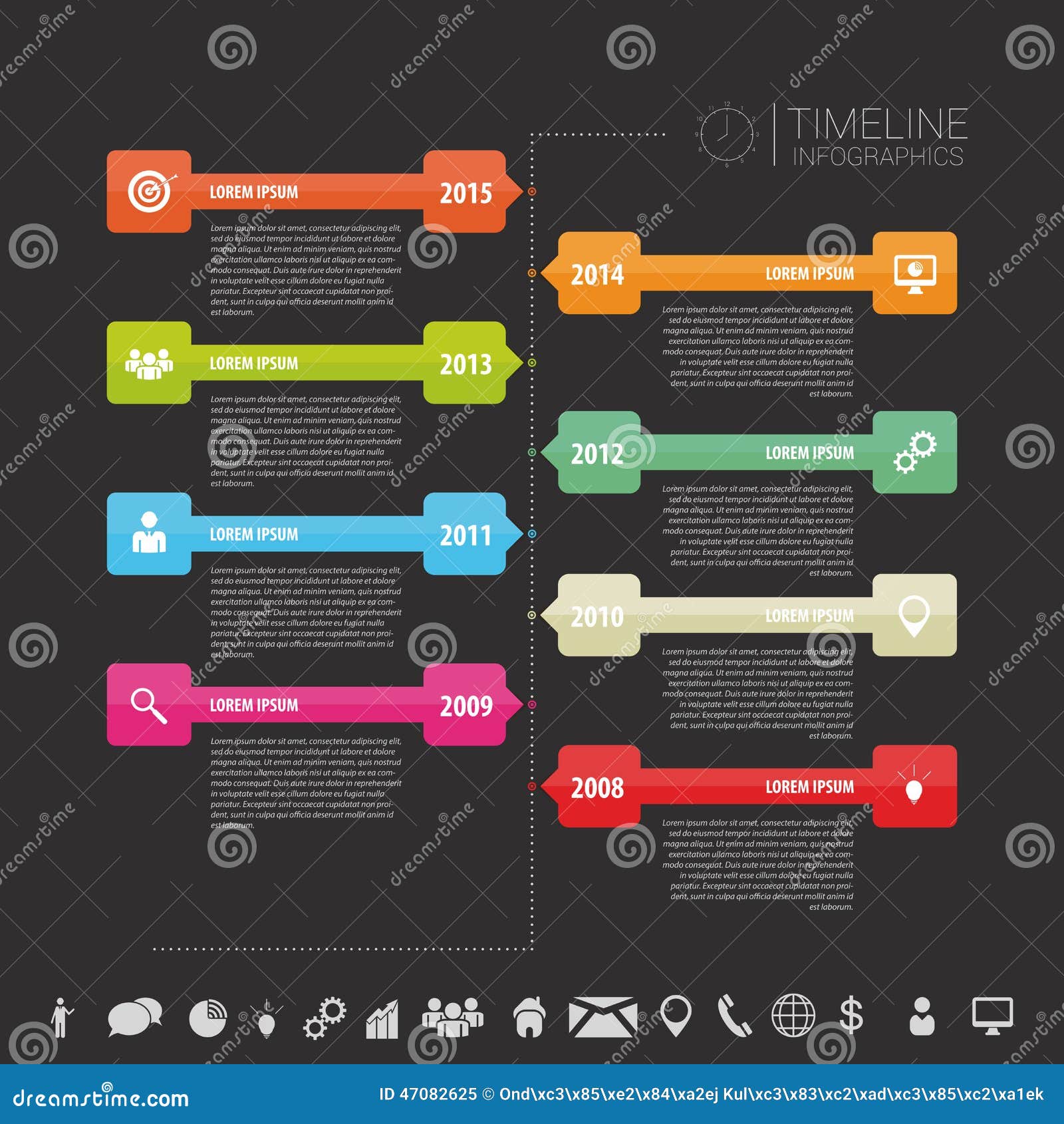 Timeline Infographic Template. Vector with Icons Stock Vector ...