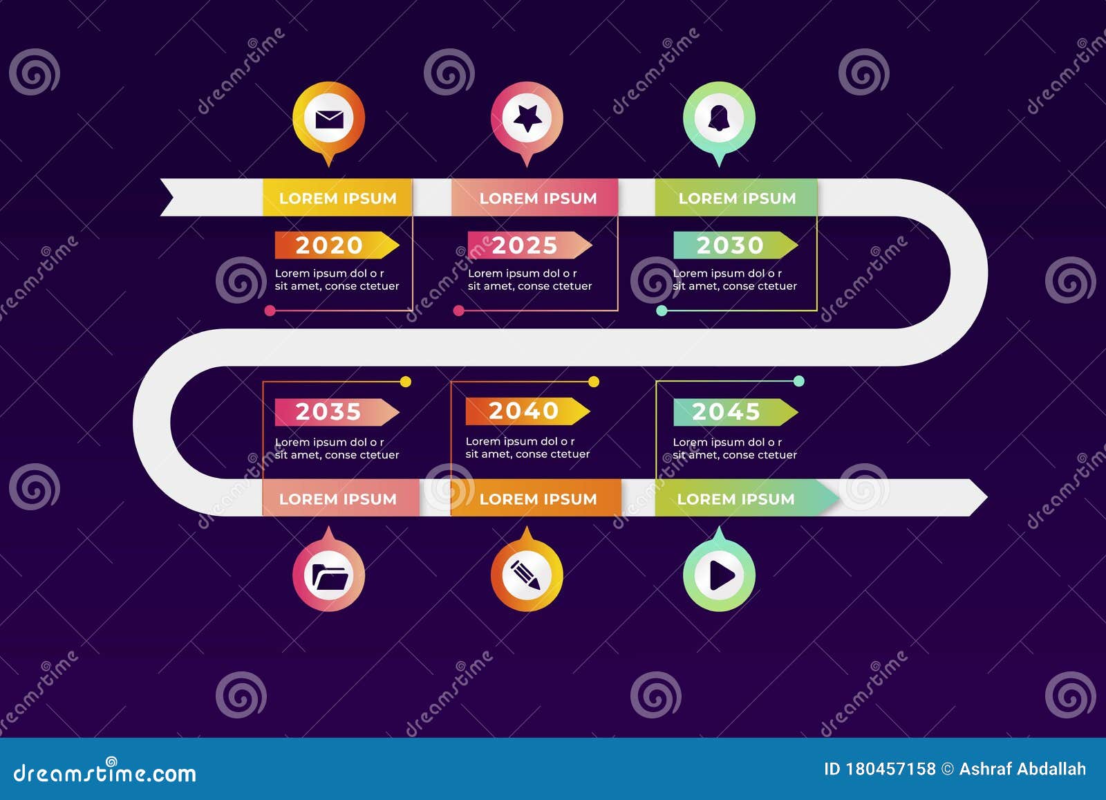Timeline Infographic Tools Business Template, Can Be Used for ...