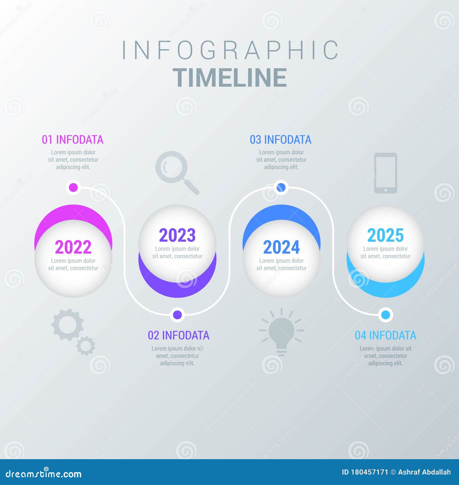Timeline Infographic Tools Business Template, Can Be Used for ...