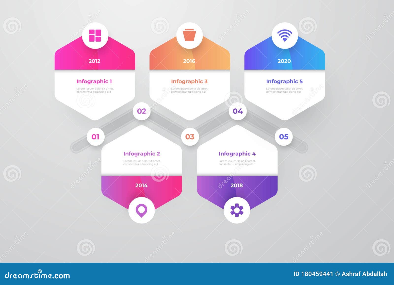 Timeline Infographic Tools Business Template, Can Be Used for ...