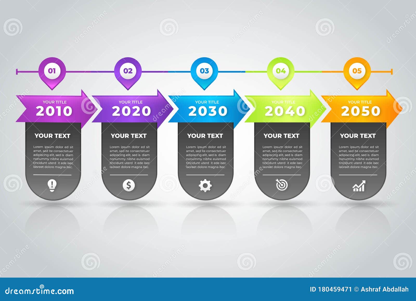 Timeline Infographic Tools Business Template, Can Be Used for ...
