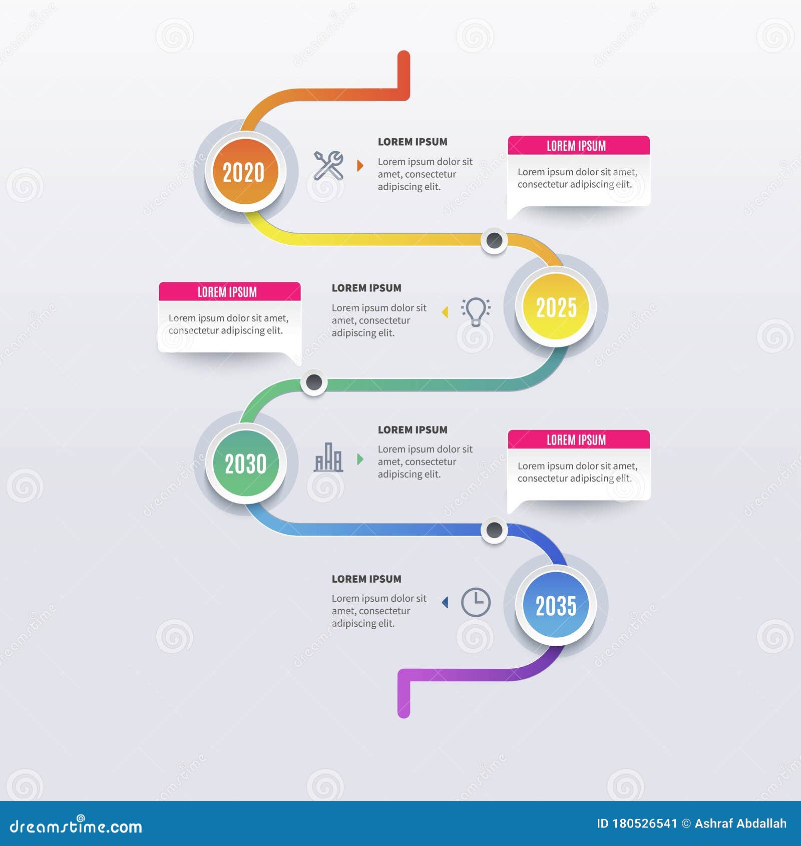 Timeline Infographic Tools Business Template, Can Be Used for ...