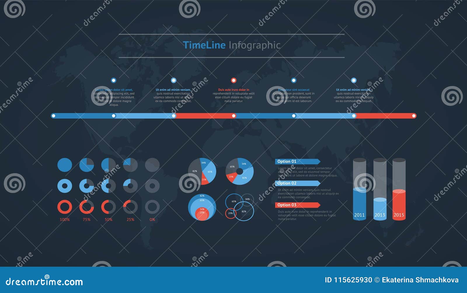 Timeline Infographic. World Map Stock Illustration - Illustration of ...