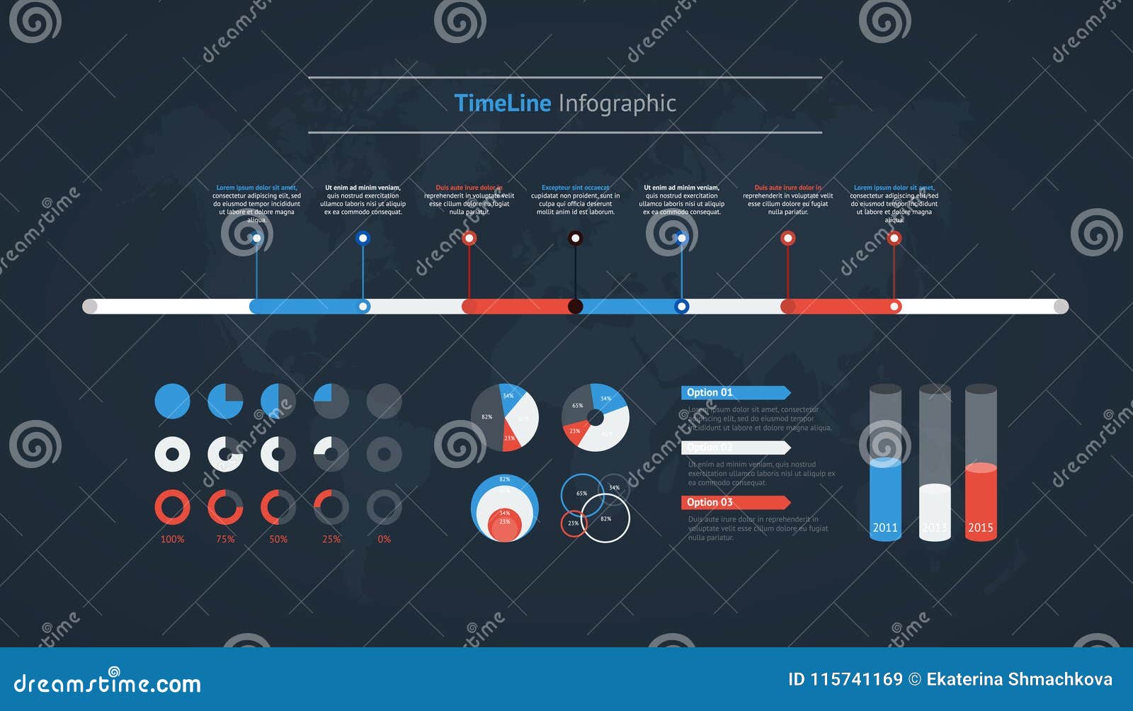 Timeline Infographic. World Map Stock Illustration - Illustration of ...