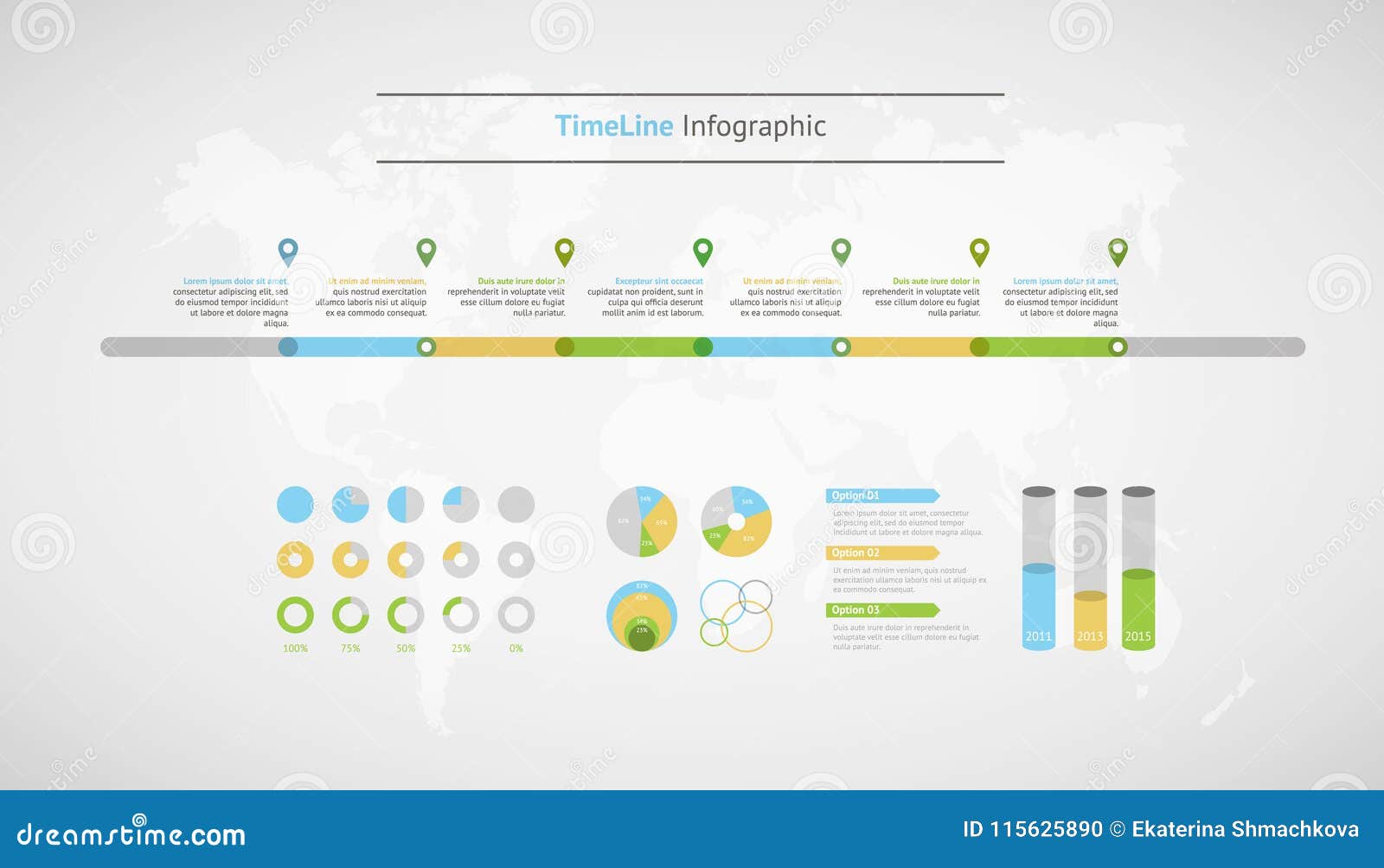 Timeline Infographic. World Map Stock Illustration - Illustration of ...