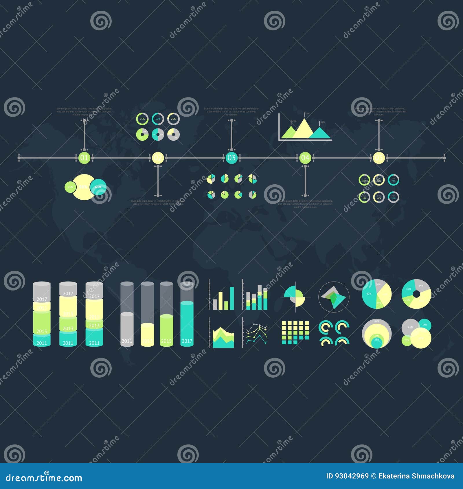 Timeline Infographic. World Map Stock Vector - Illustration of ...