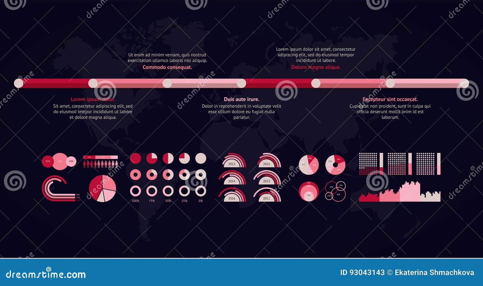 Timeline Infographic. World Map Stock Vector - Illustration of diagram ...
