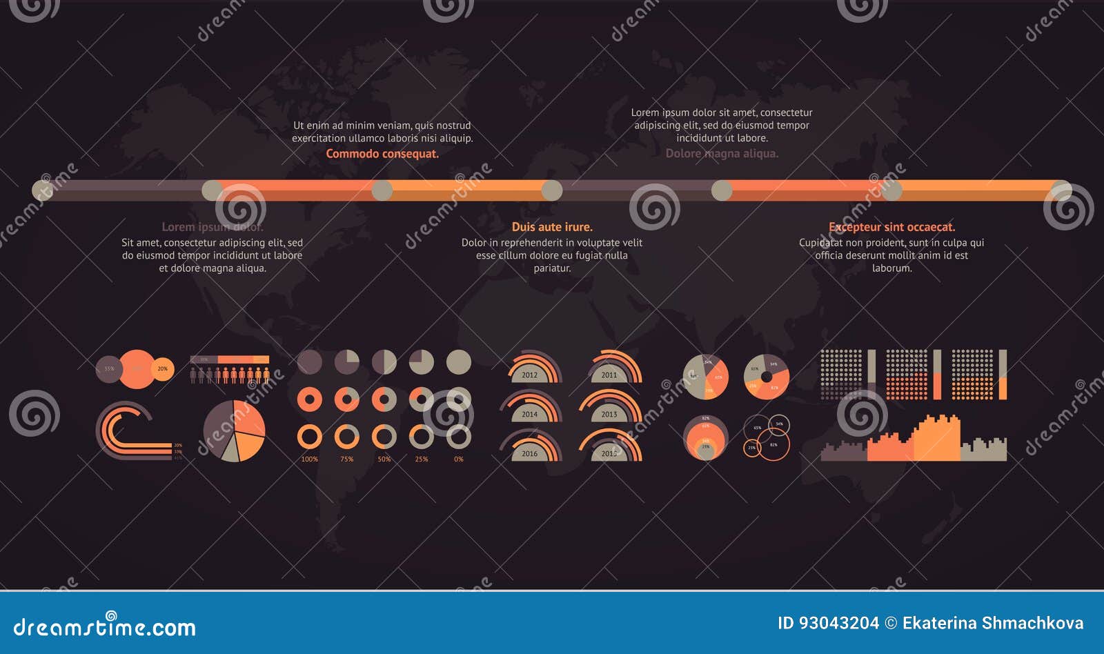 Timeline Infographic. World Map Stock Vector - Illustration of ...