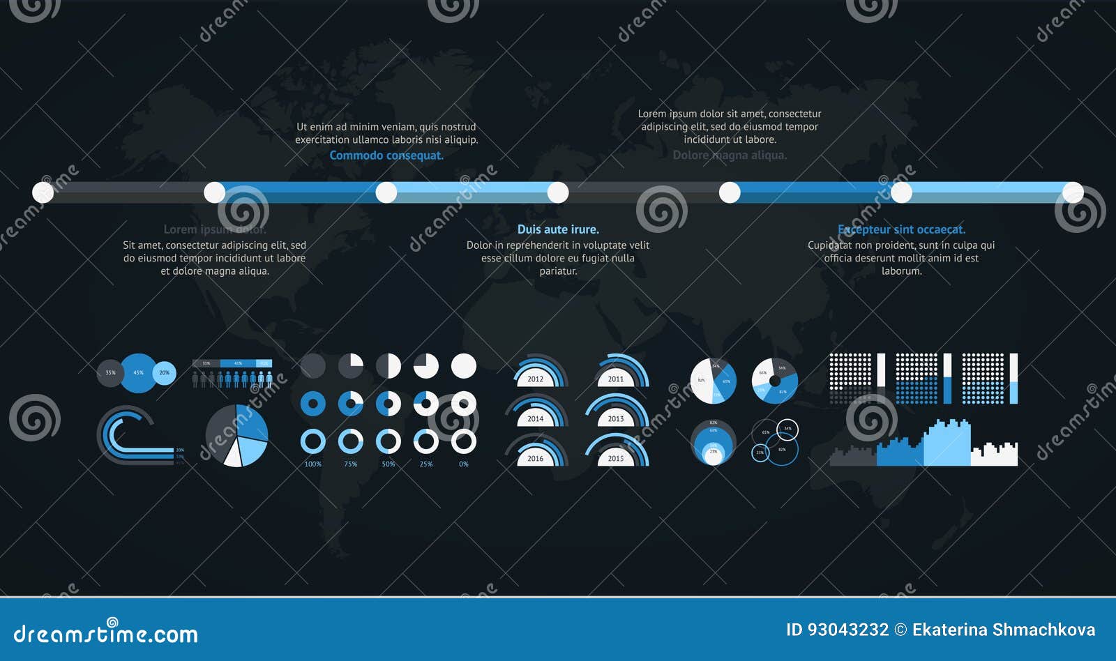 Timeline Infographic. World Map Stock Vector - Illustration of icon ...