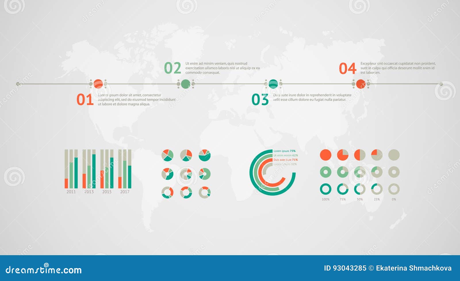Timeline Infographic. World Map Stock Illustration - Illustration of ...