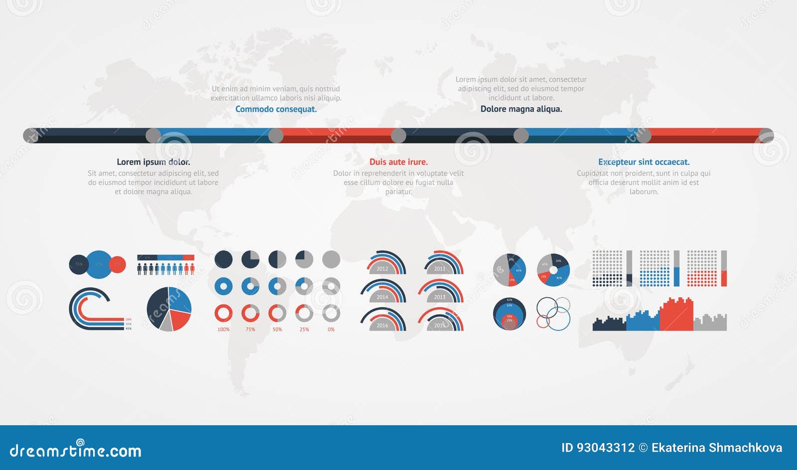 Timeline Infographic. World Map Stock Vector - Illustration of ...