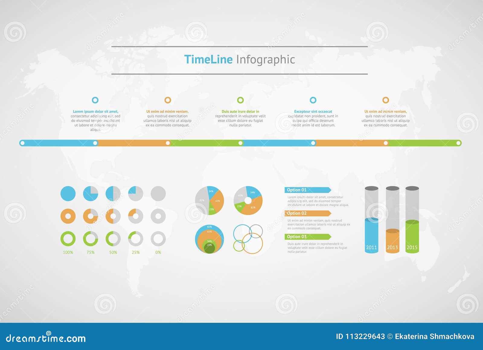 Timeline Infographic. World Map Stock Illustration - Illustration of ...