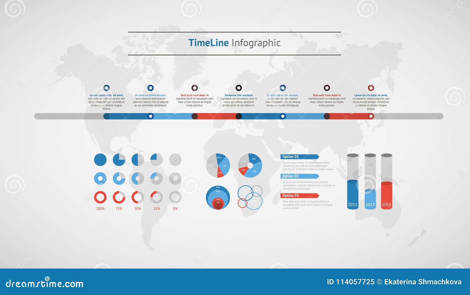 Timeline Infographic. World Map Stock Illustration - Illustration of ...