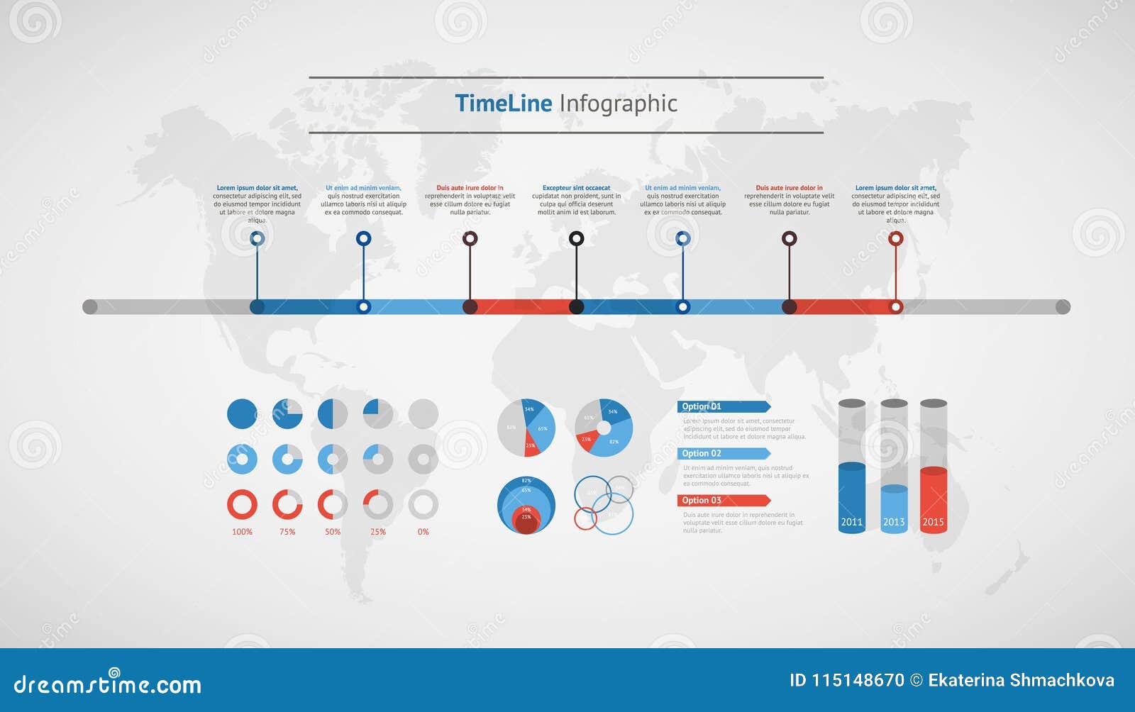 Timeline Infographic. World Map Stock Illustration - Illustration of ...