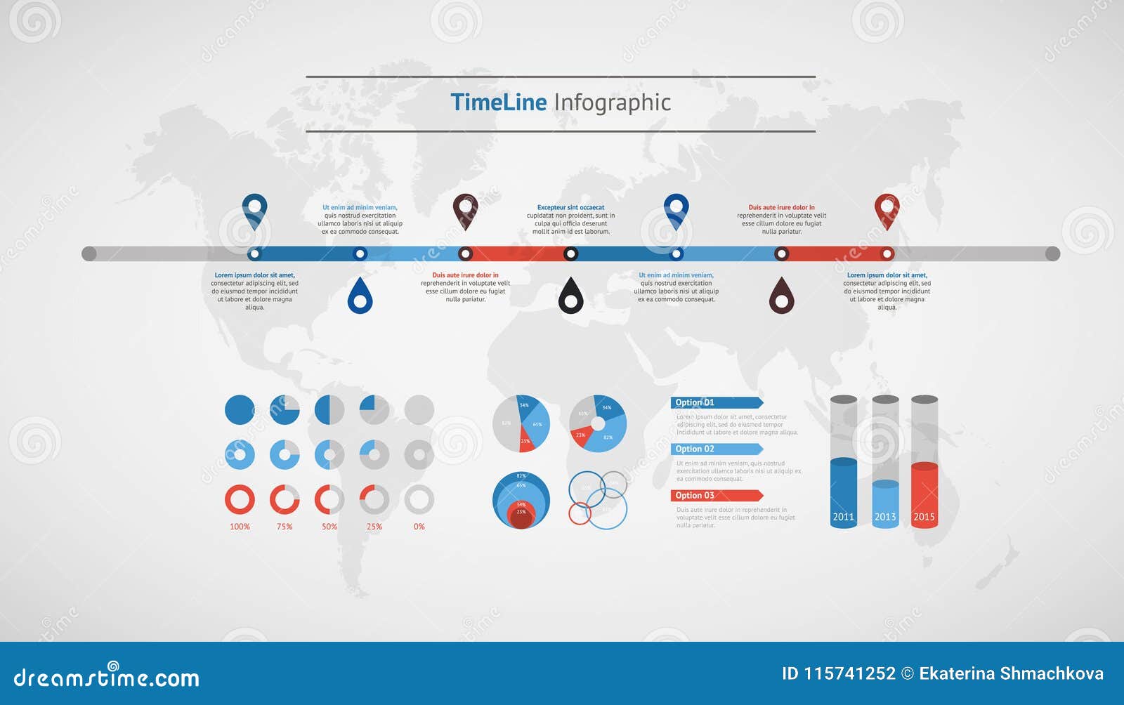 Timeline Infographic. World Map Stock Illustration - Illustration of ...