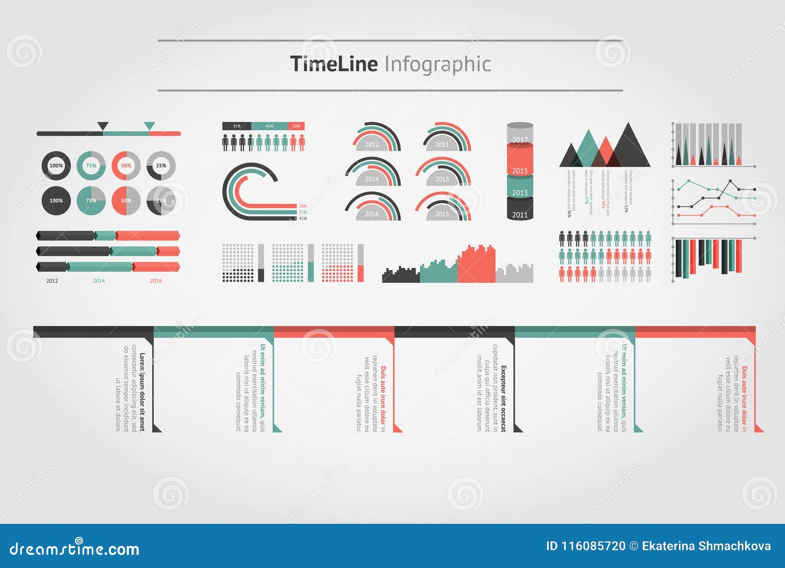 Timeline Infographic. World Map Stock Illustration - Illustration of ...
