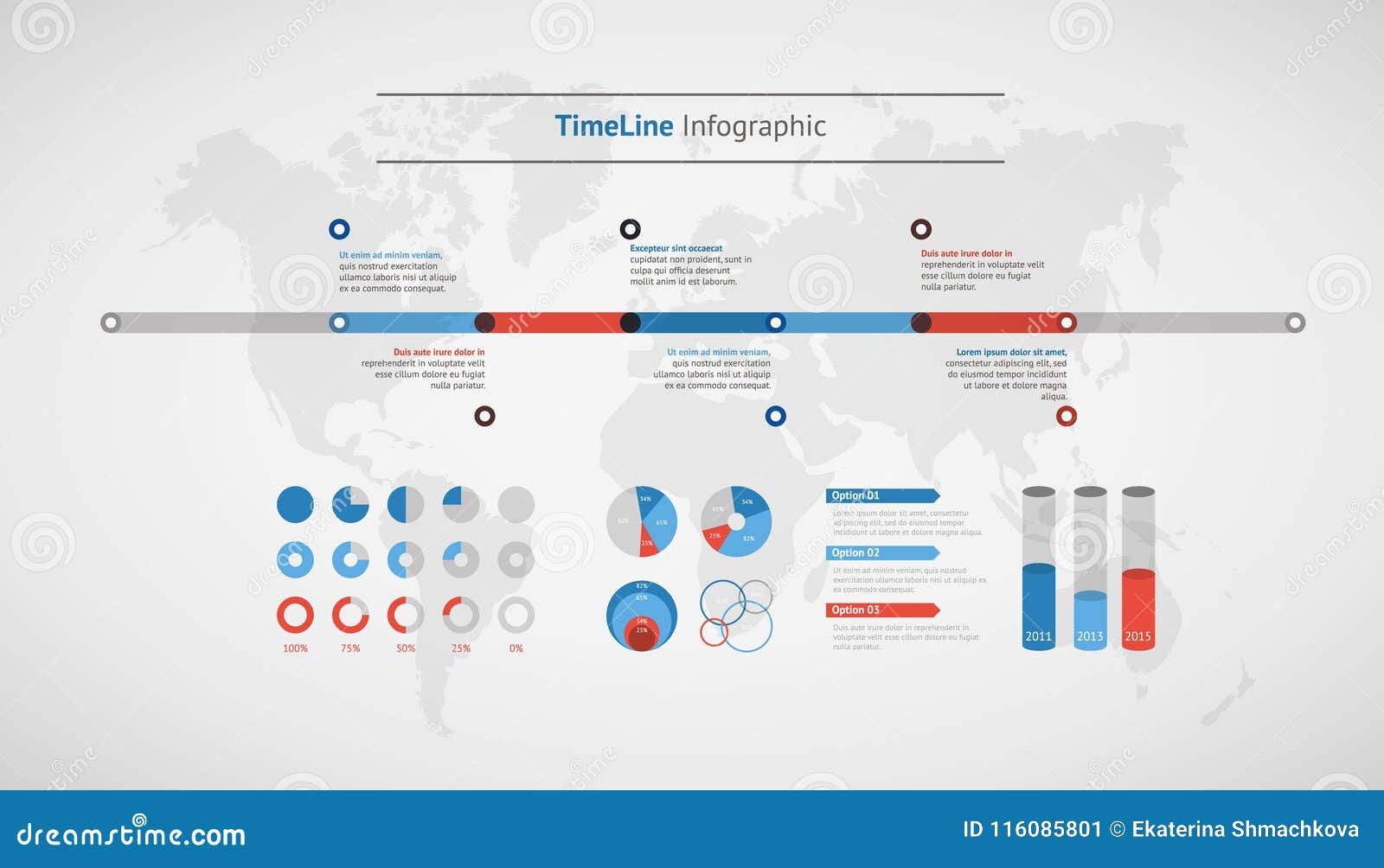 Timeline Infographic. World Map Stock Illustration - Illustration of ...