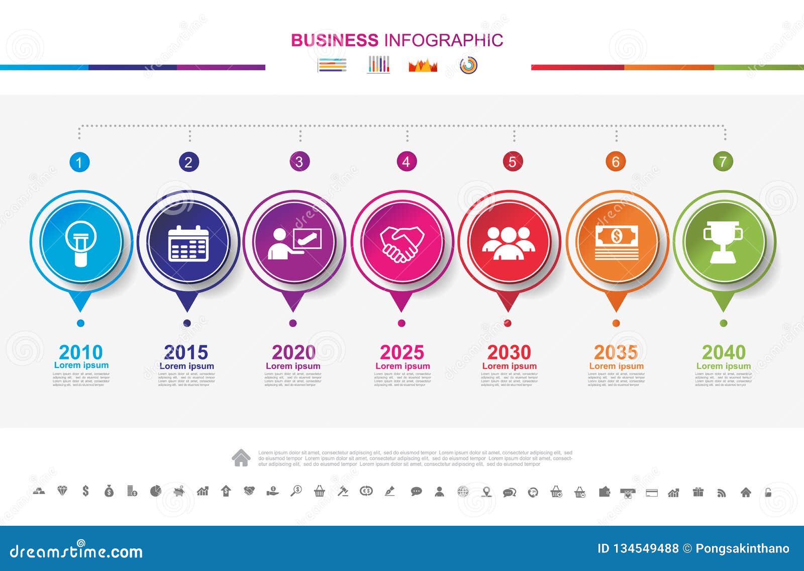 Timeline Infographics Business Success Concept with Graph. No2 Stock ...