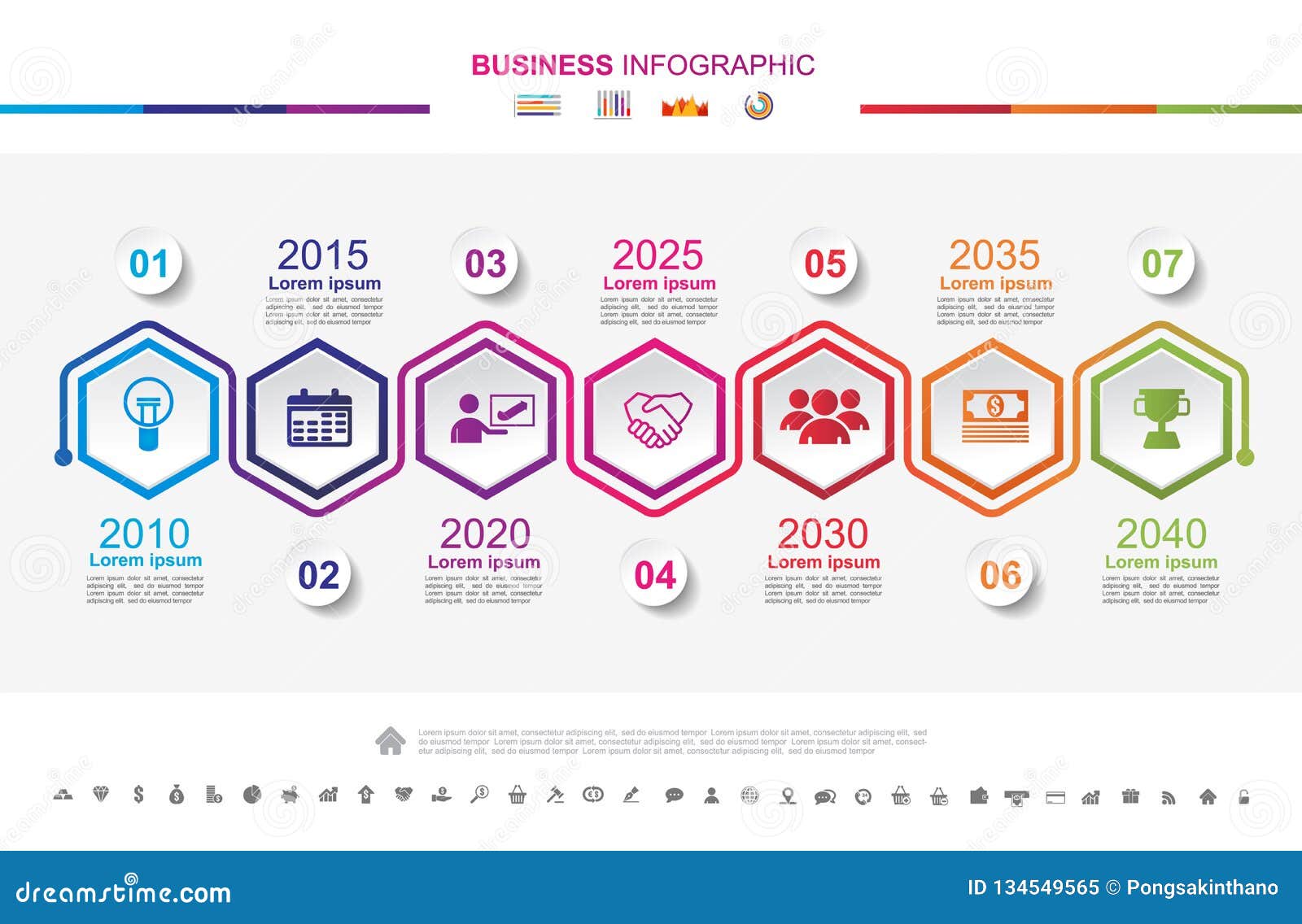 Timeline Infographics Business Success Concept with Graph. No8 Stock ...