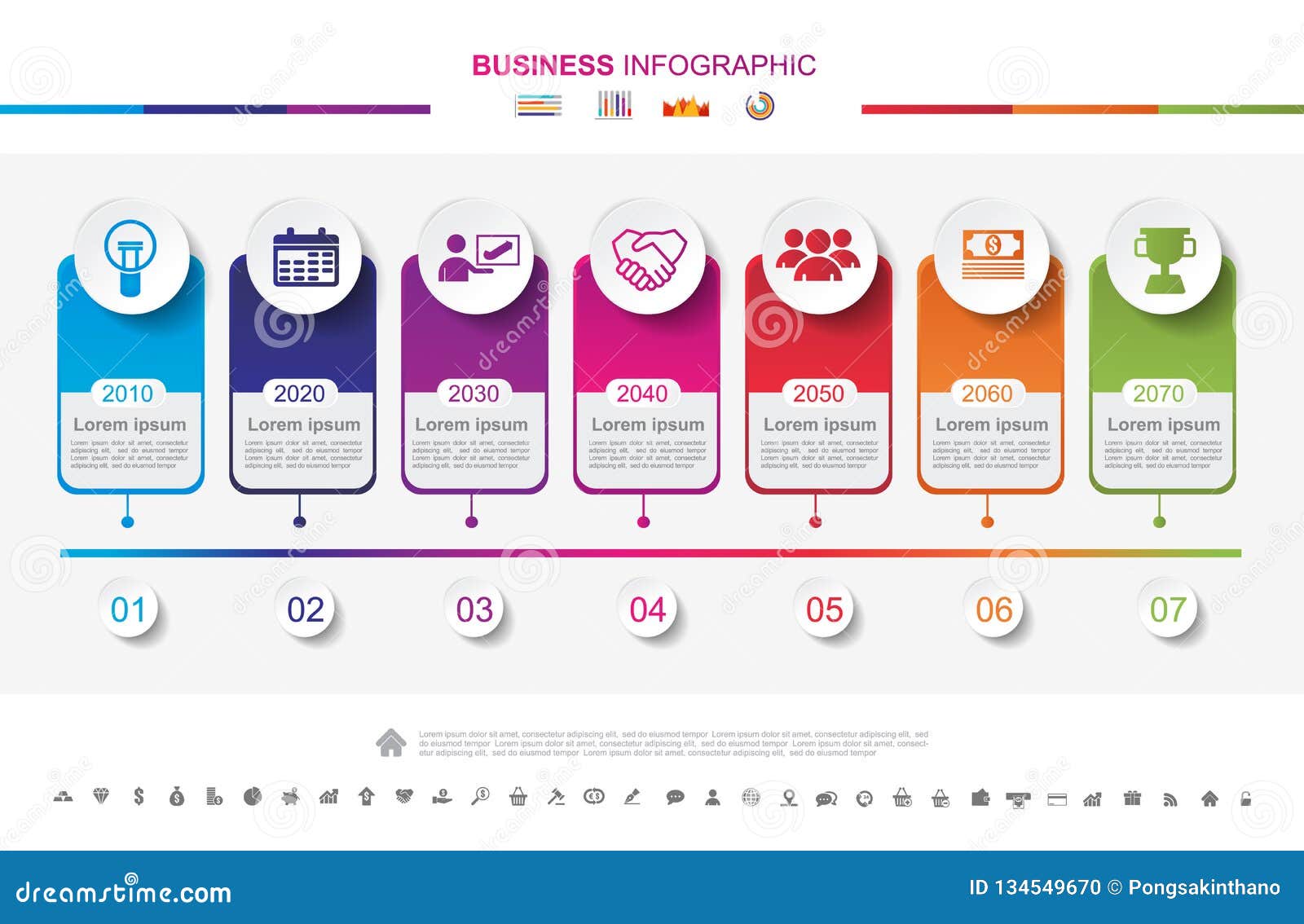 Timeline Infographics Business Success Concept with Graph. No13 Stock ...