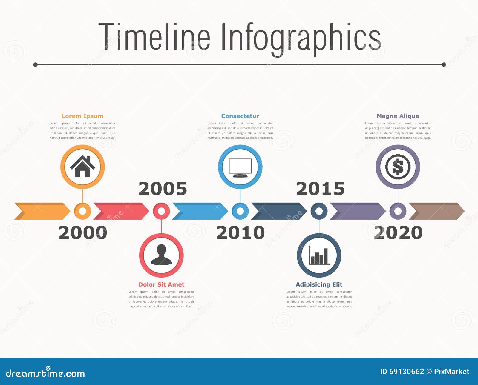 Timeline Infographics stock vector. Illustration of infochart - 69130662