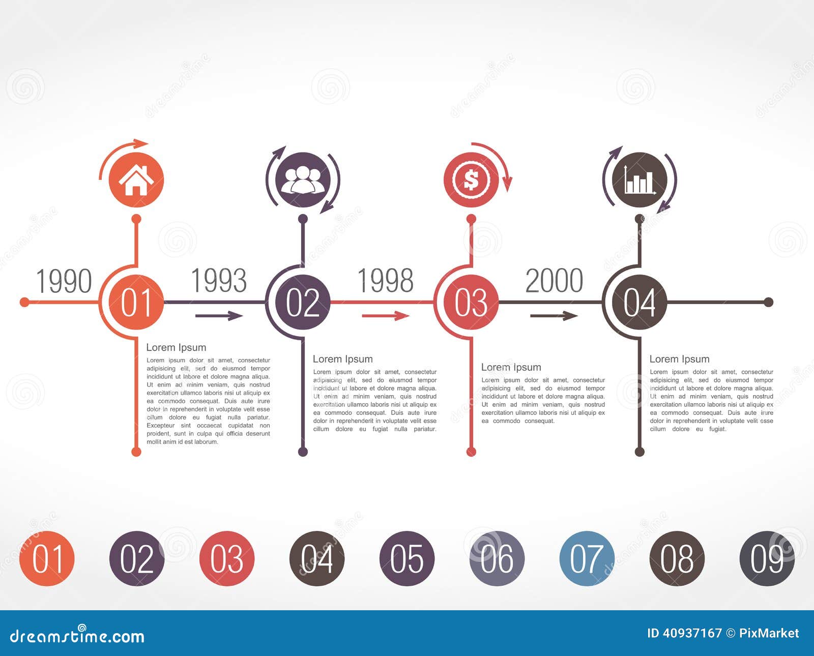 Timeline Infographics Design Template Stock Vector - Illustration of ...